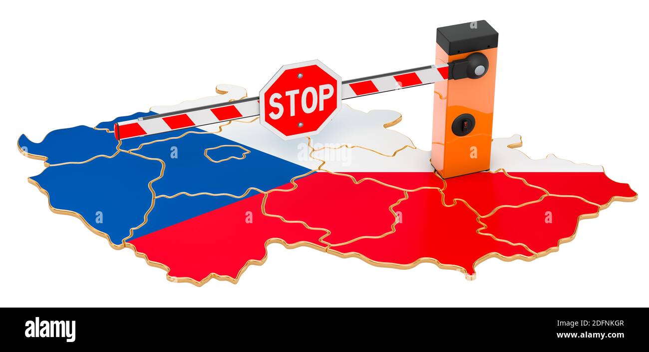 Border close in Czech Republic. Customs and border protection concept ...