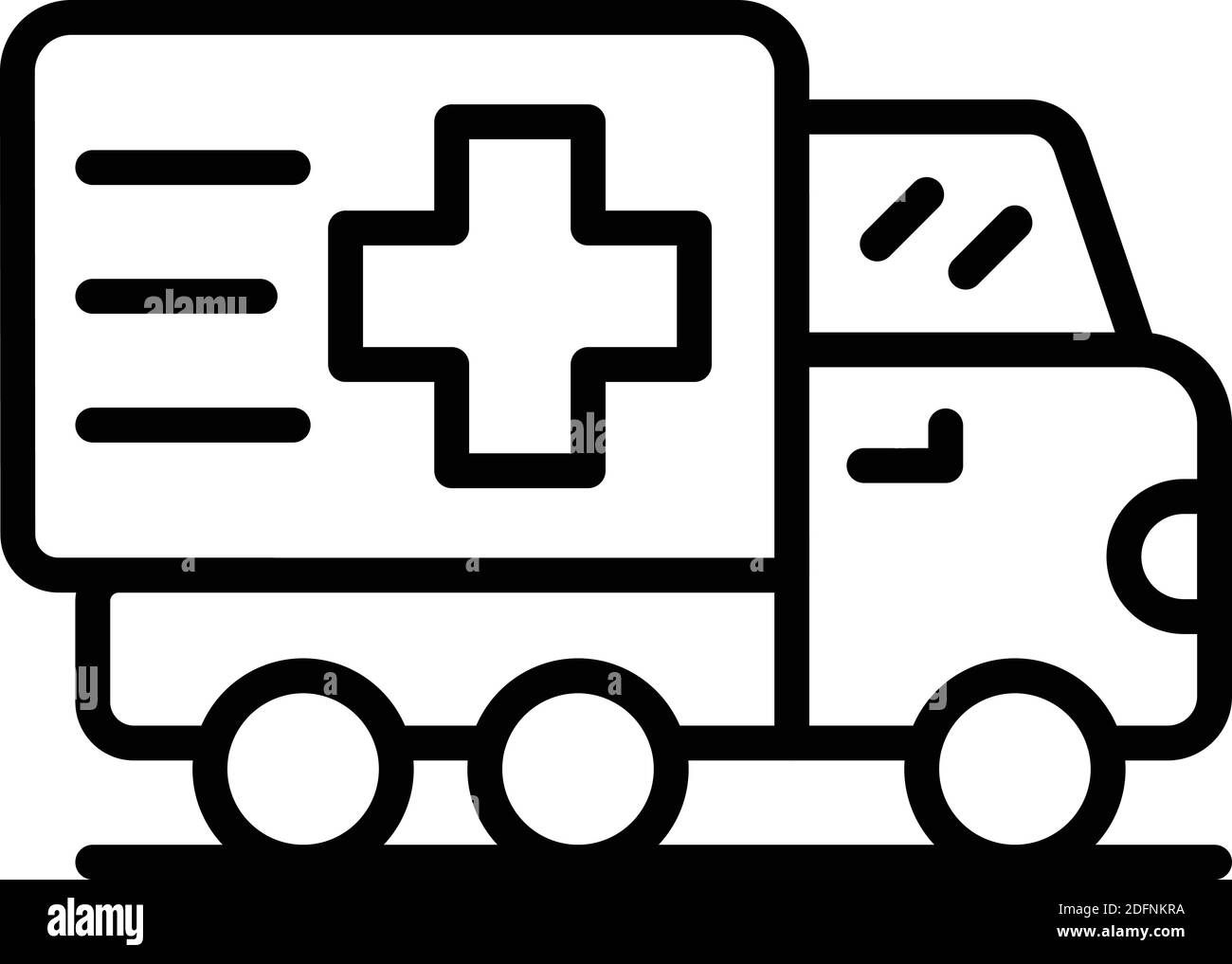 Delivery drugs van icon. Outline delivery drugs van vector icon for web ...