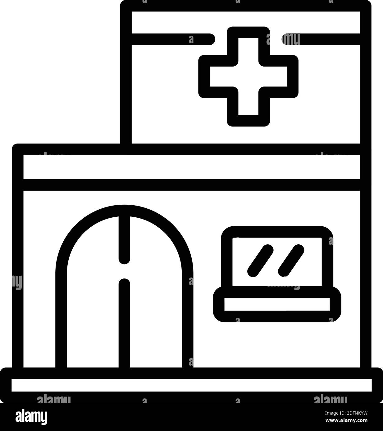 Medical store icon. Outline medical store vector icon for web design ...
