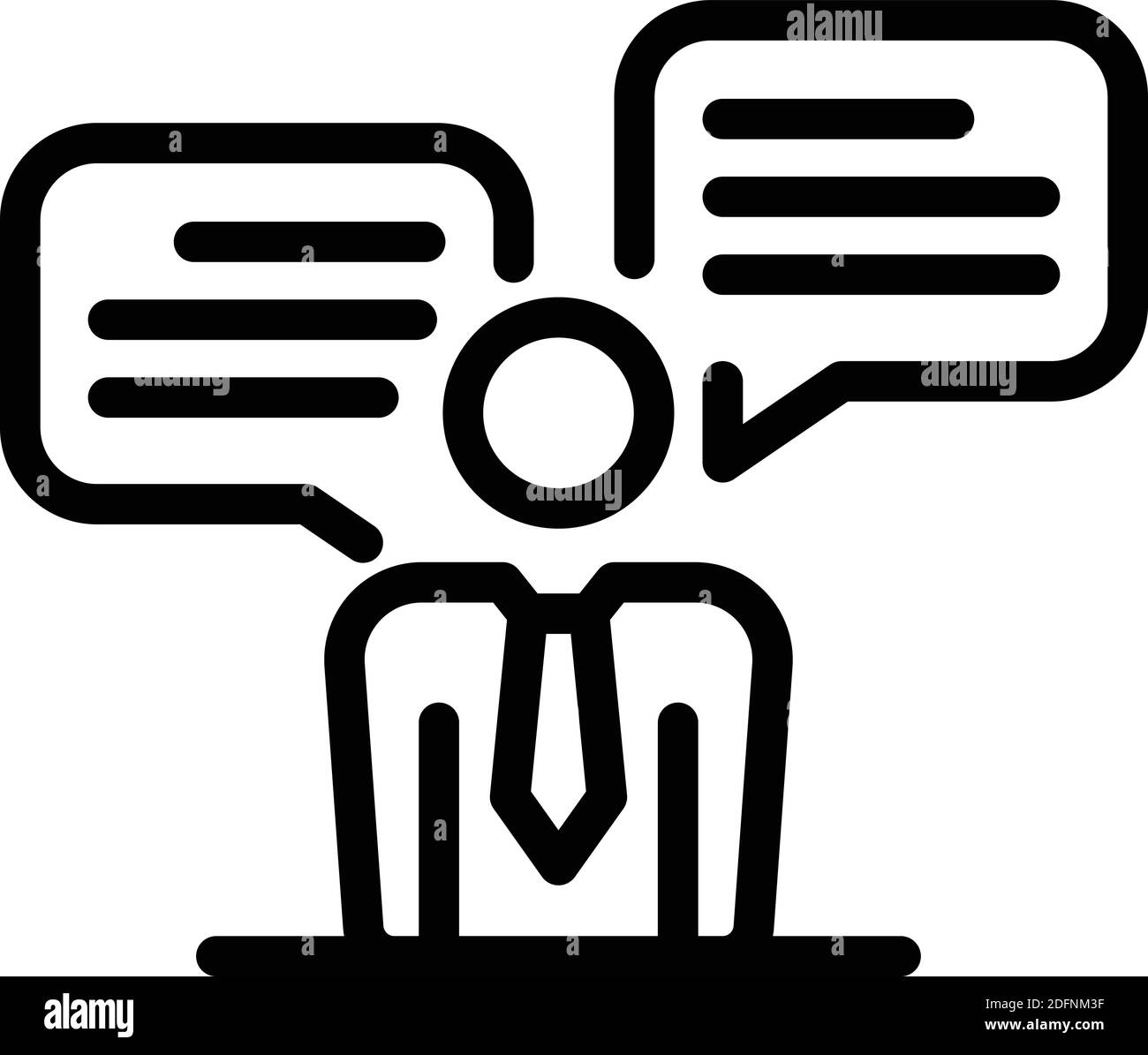 Job interview icon. Outline job interview vector icon for web design ...