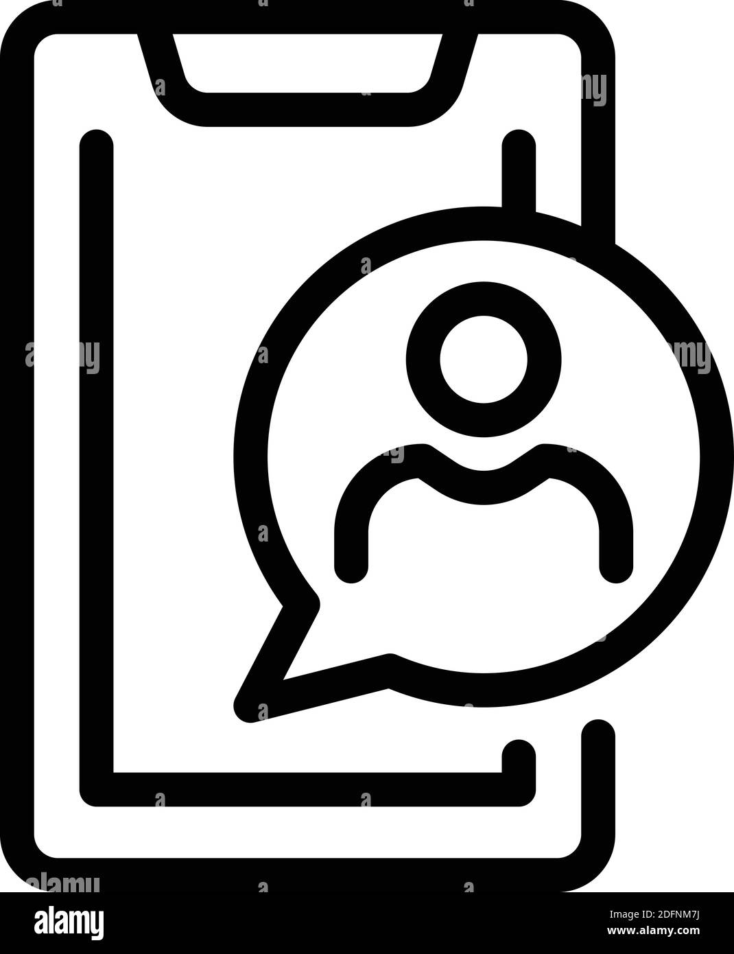 Mobile job applicant icon. Outline mobile job applicant vector icon for ...