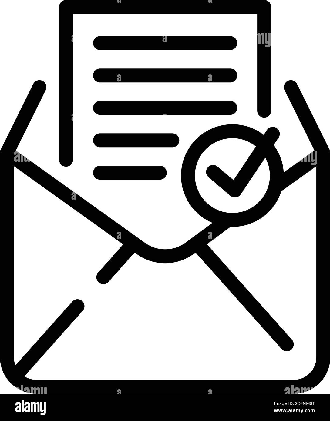 Approved email icon. Outline approved email vector icon for web design ...