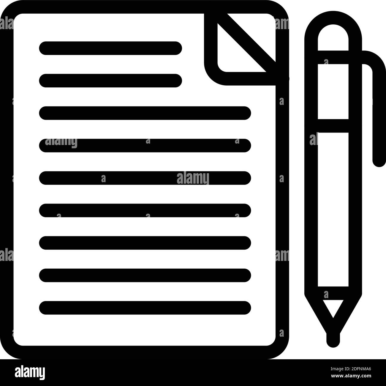 Notebook and pen icon. Outline notebook and pen vector icon for web ...