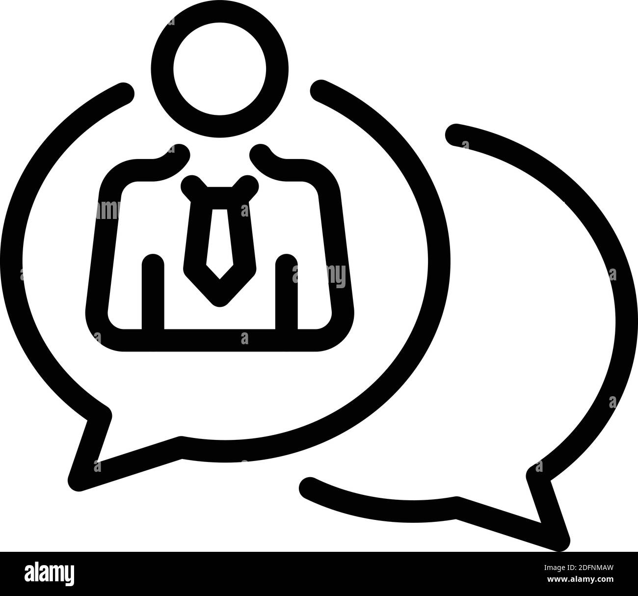 Job chat icon. Outline job chat vector icon for web design isolated on ...