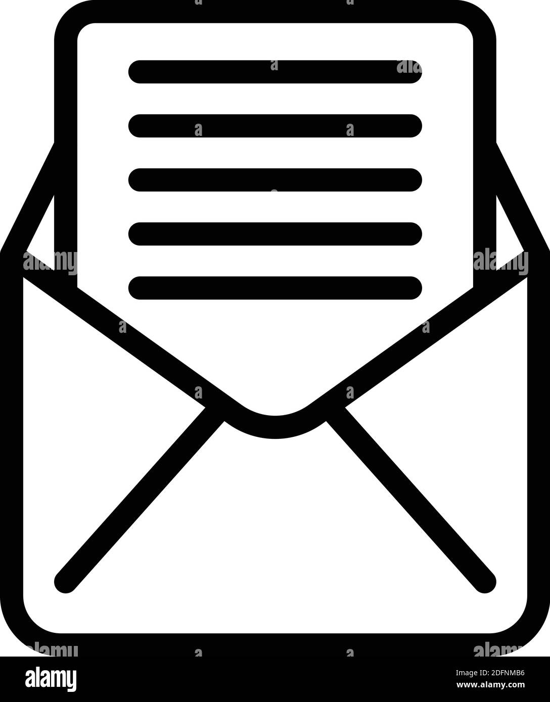 Open email icon. Outline open email vector icon for web design isolated ...