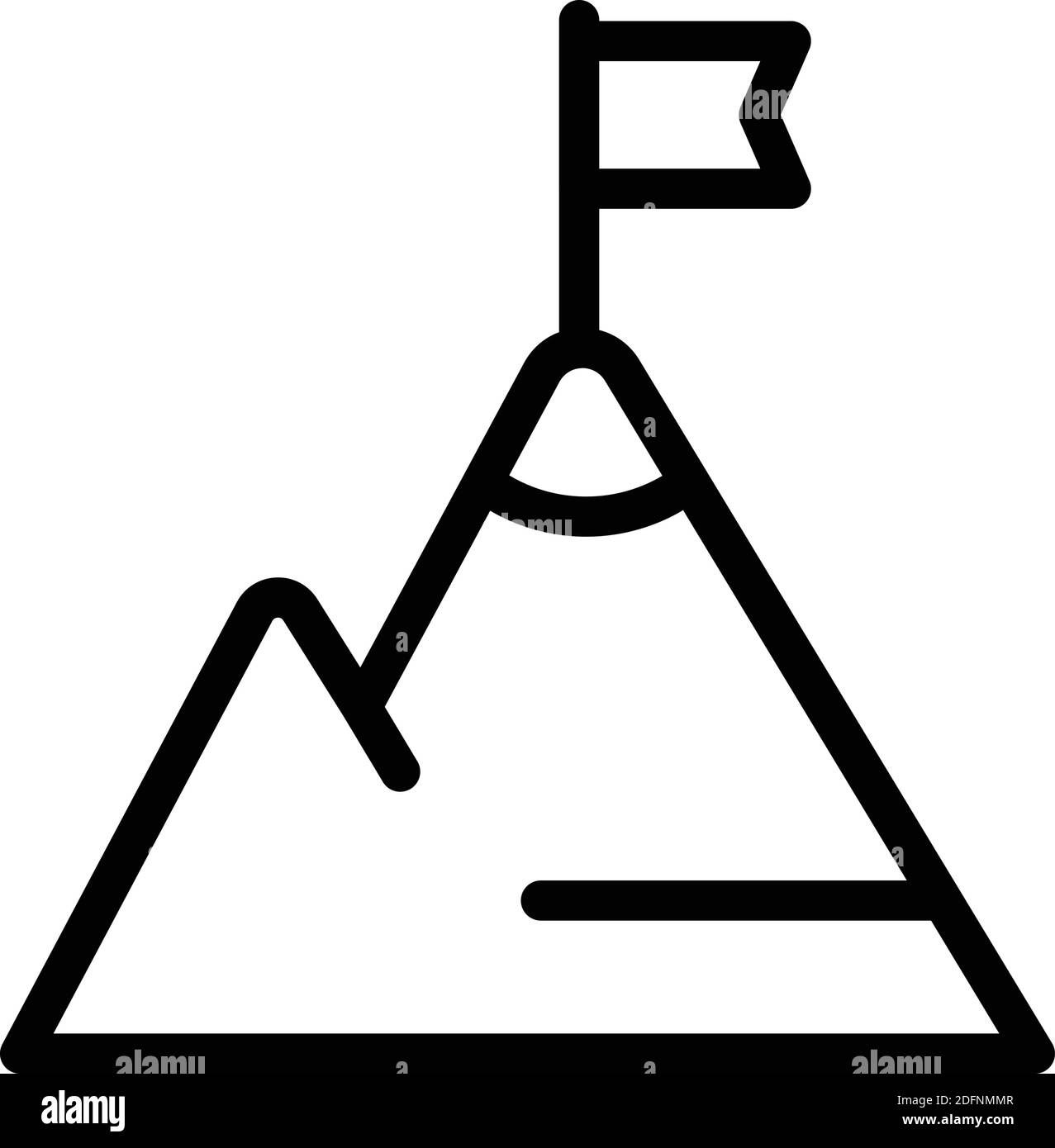 Mountain flag goal icon. Outline mountain flag goal vector icon for web ...