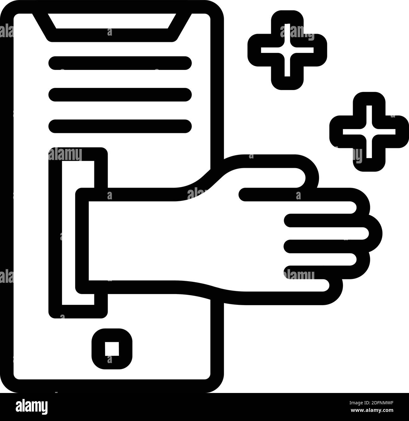Online hand medicine icon. Outline online hand medicine vector icon for ...