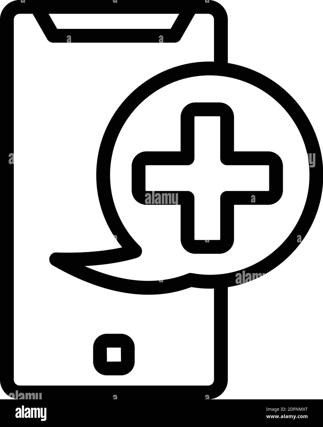 Medical phone consultation icon. Outline medical phone consultation ...