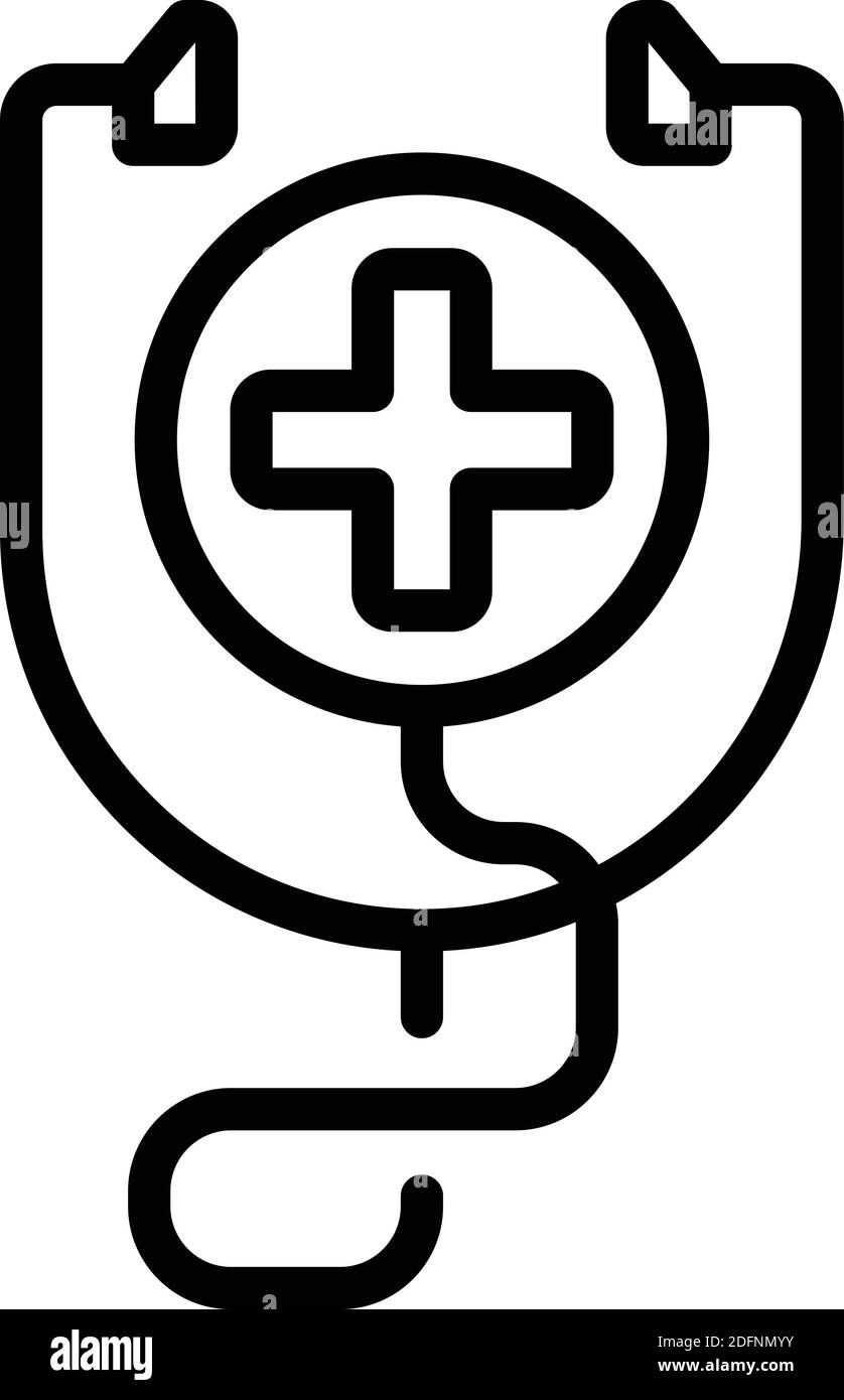 Digital health care icon. Outline digital health care vector icon for ...