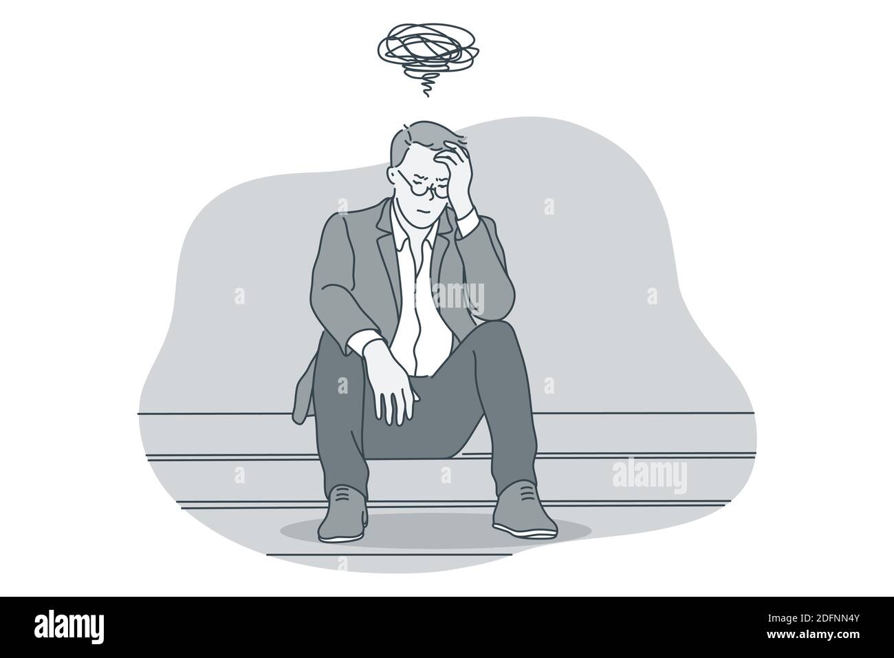 Sadness, mental depression, bad news concept Stock Vector Image & Art ...