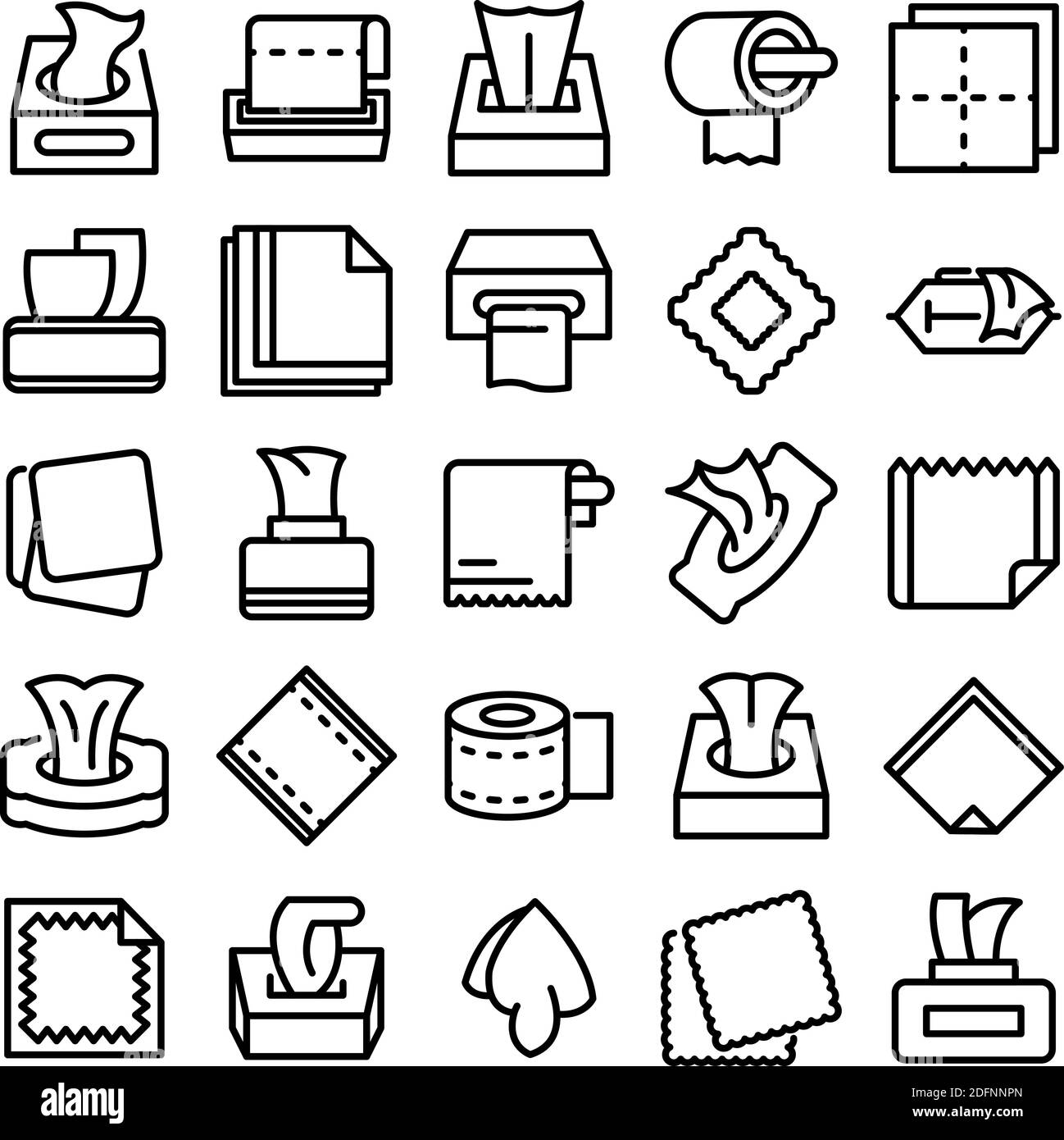 Tissue icons set. Outline set of tissue vector icons for web design ...