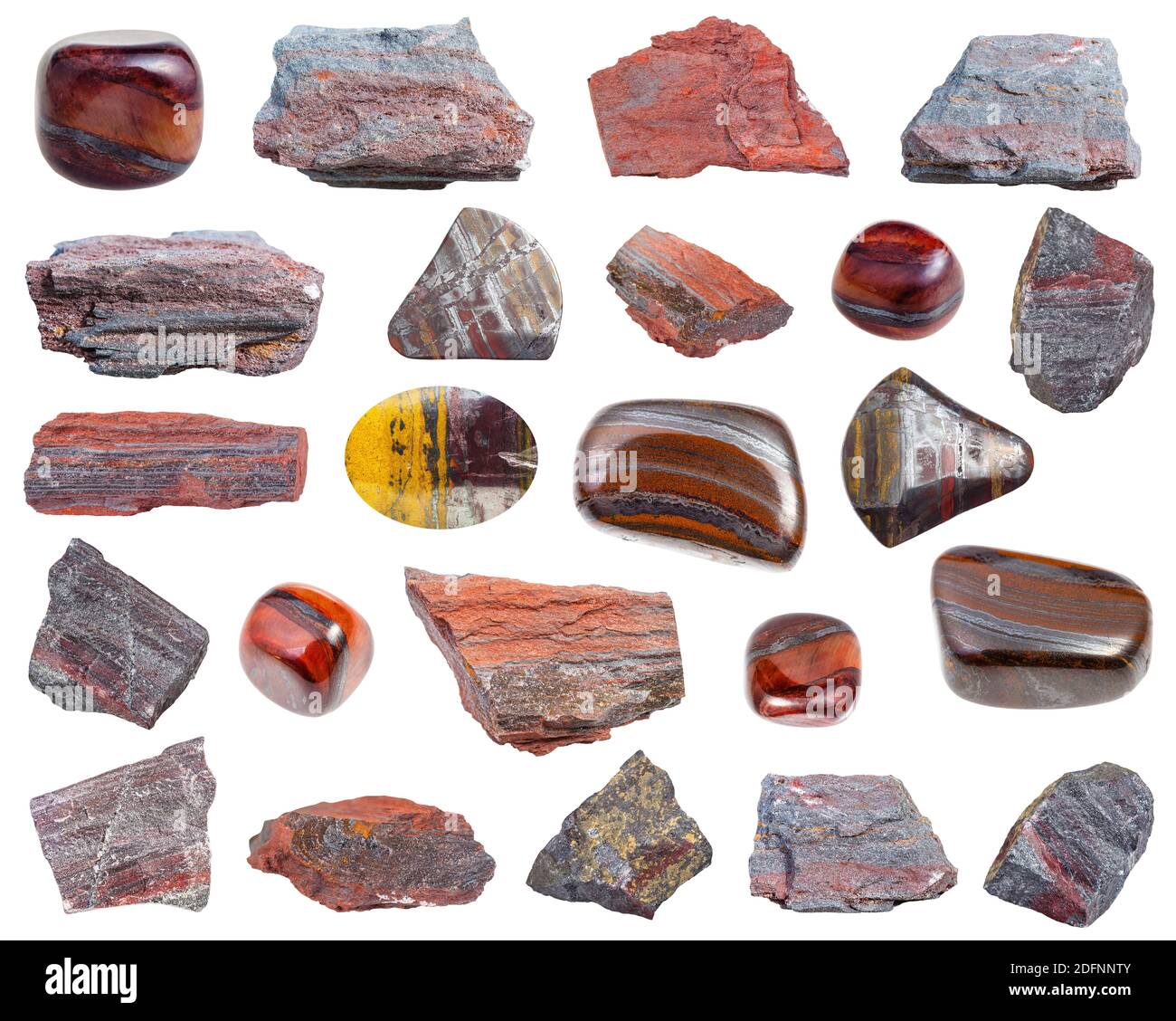 collection of various Jaspillite (Jaspilite) natural mineral gem stones ...