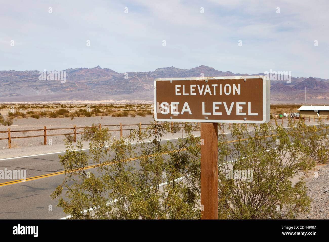 A sea level sign in Death Valley, California, USA Stock Photo - Alamy
