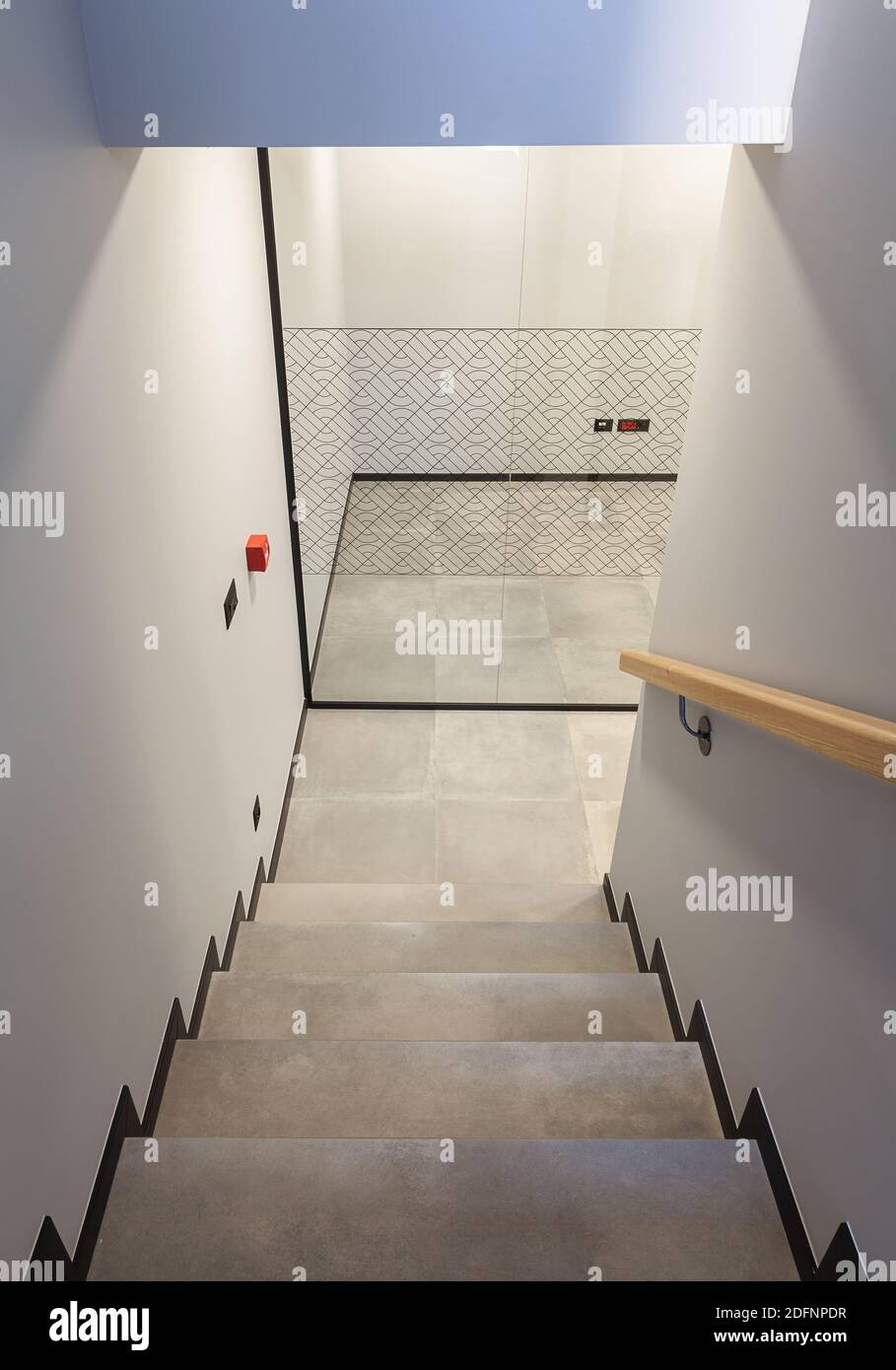 Details of modern and simple staircase, way to underground part Stock ...