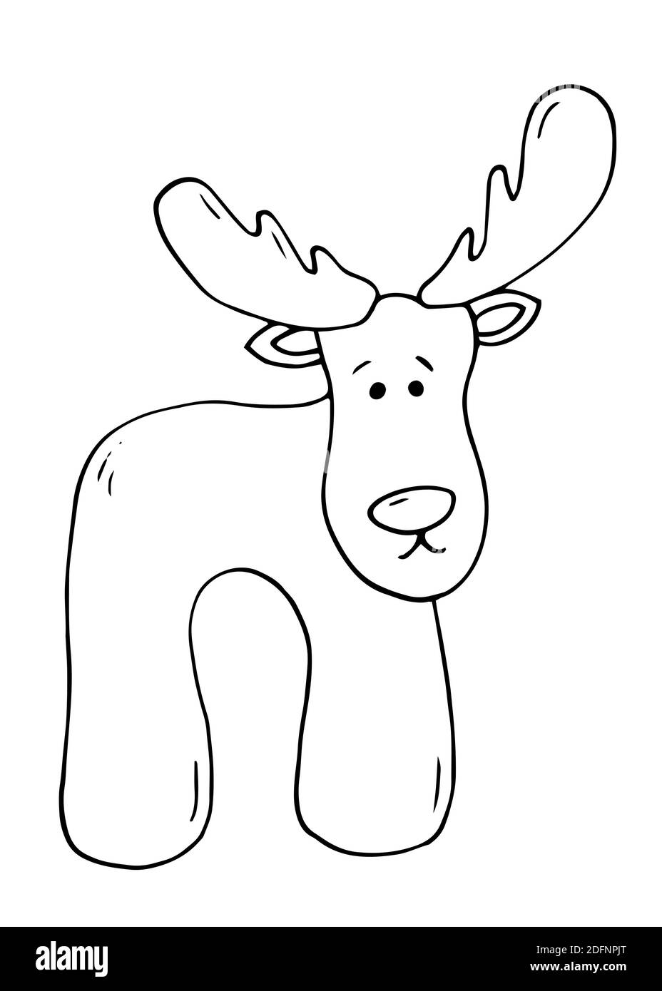 Christmas Moose Coloring Page