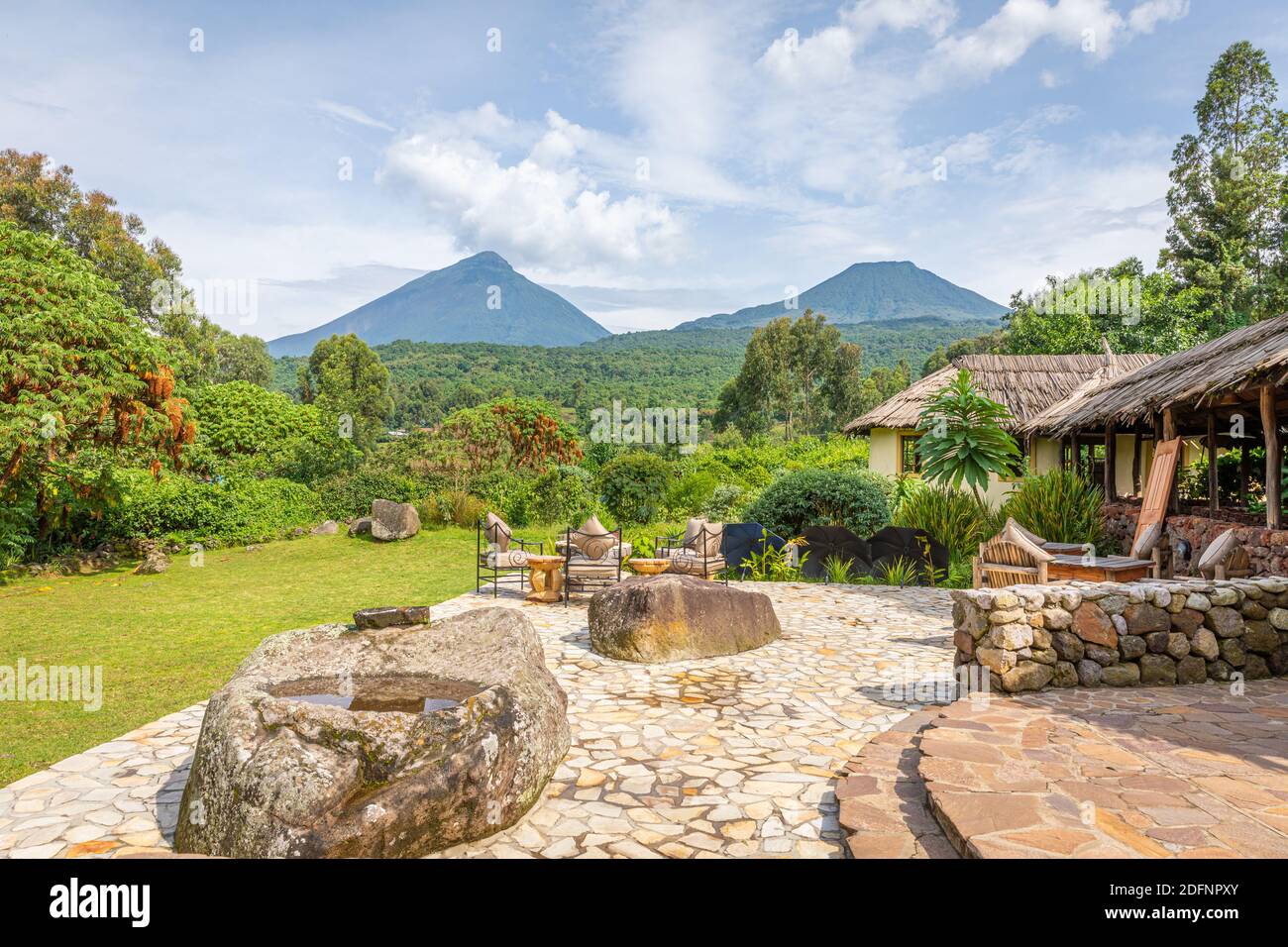 Mgahinga Gorilla National Park, Uganda / March 01 2020: View of mount ...