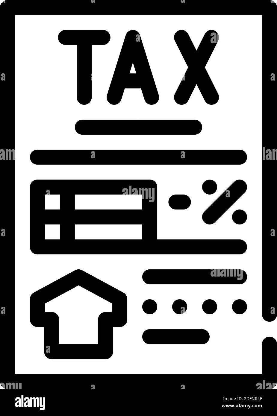 tax reduction if person working from home line icon vector illustration ...