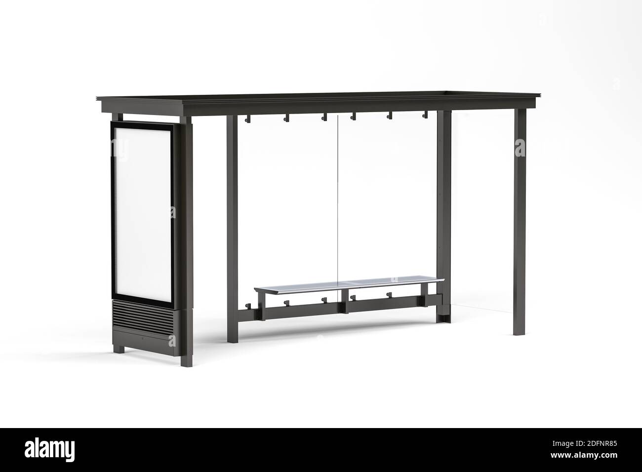 Bus stop isolated on white background - 3d render Stock Photo - Alamy