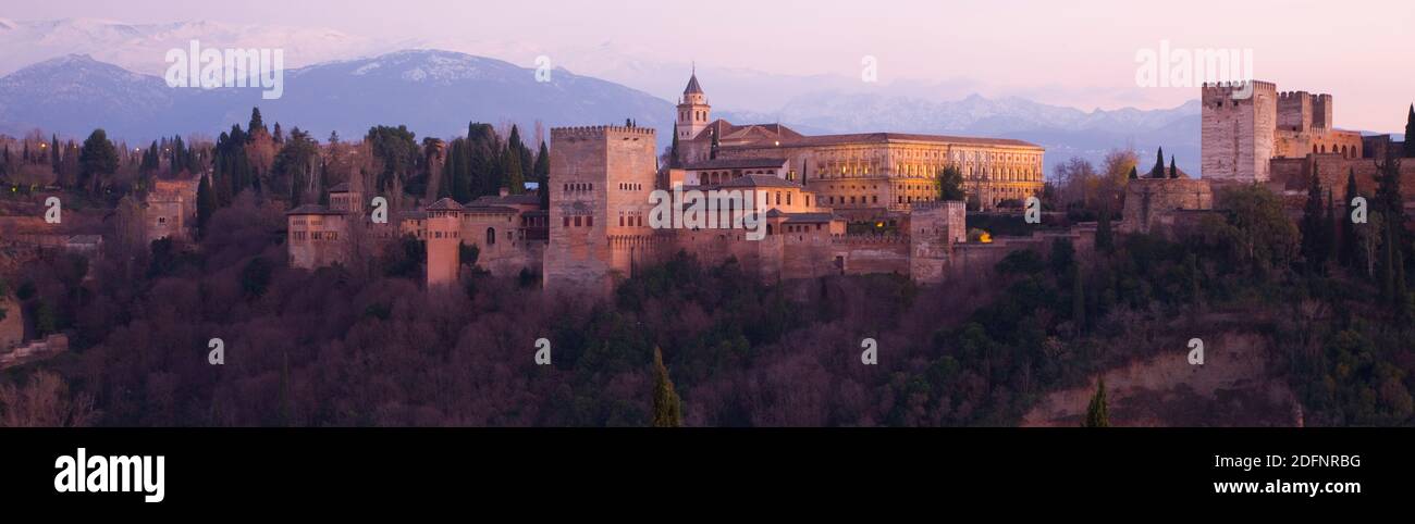 Alhambra, UNESCO World Heritage Site. Granada City. Andalusia, Southern ...