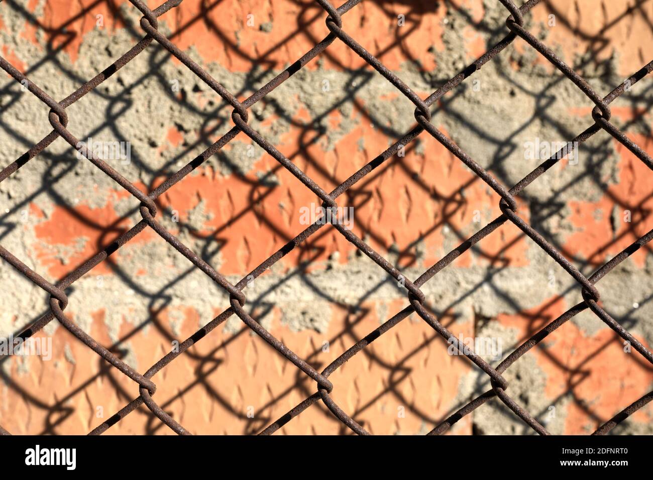 Part of brick and net as background Stock Photo - Alamy