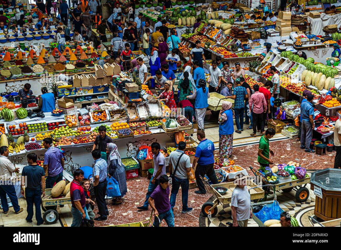 Inside Main Market Hall in Dushanbe, Capital City of Tajikistan Stock ...
