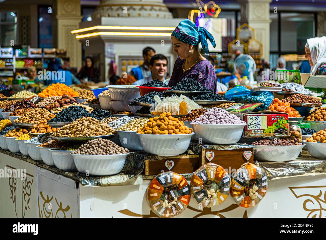 Beautiful market woman in Dushanbe, Capital City of Tajikistan Stock ...