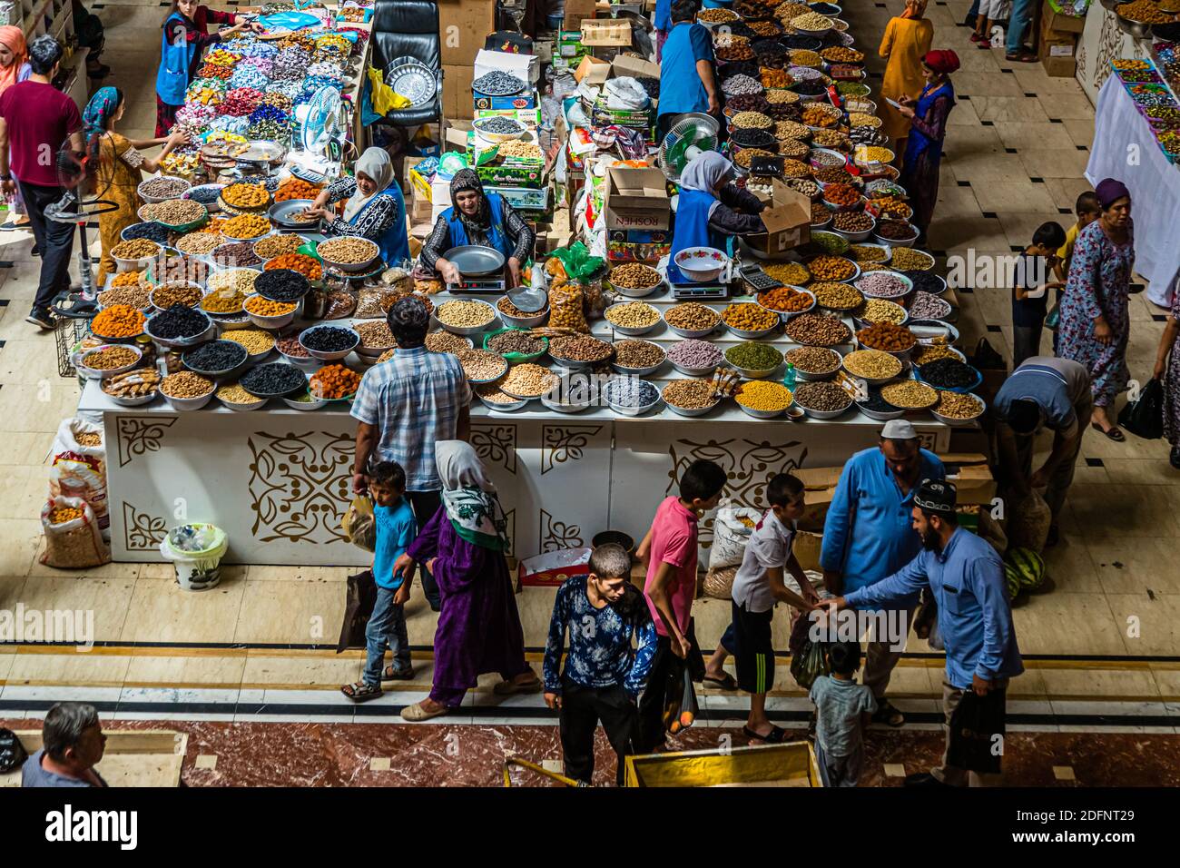 Inside Main Market Hall in Dushanbe, Capital City of Tajikistan Stock ...