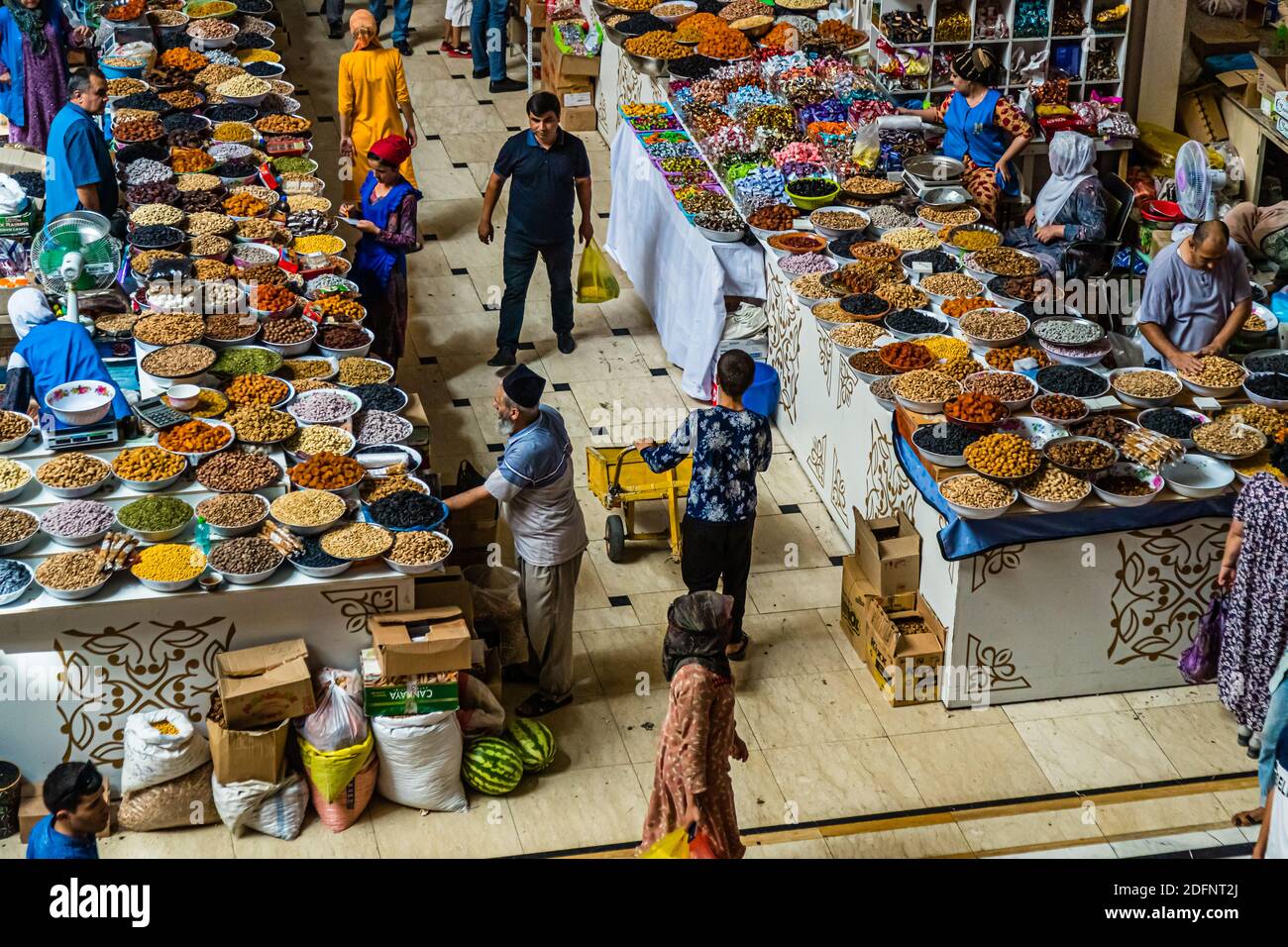 Inside Main Market Hall in Dushanbe, Capital City of Tajikistan Stock ...