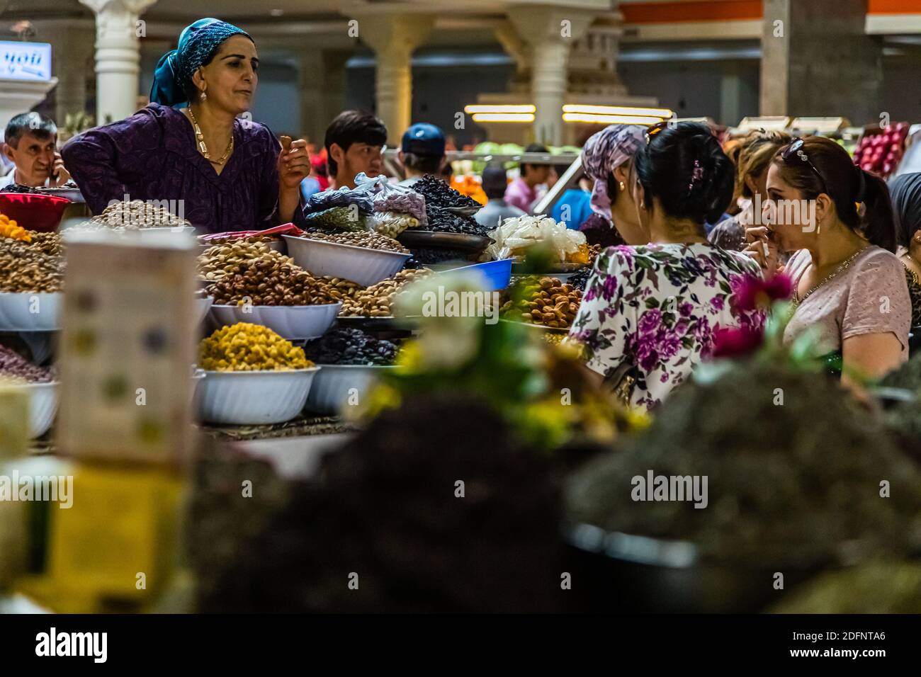 Inside Main Market Hall in Dushanbe, Capital City of Tajikistan Stock ...
