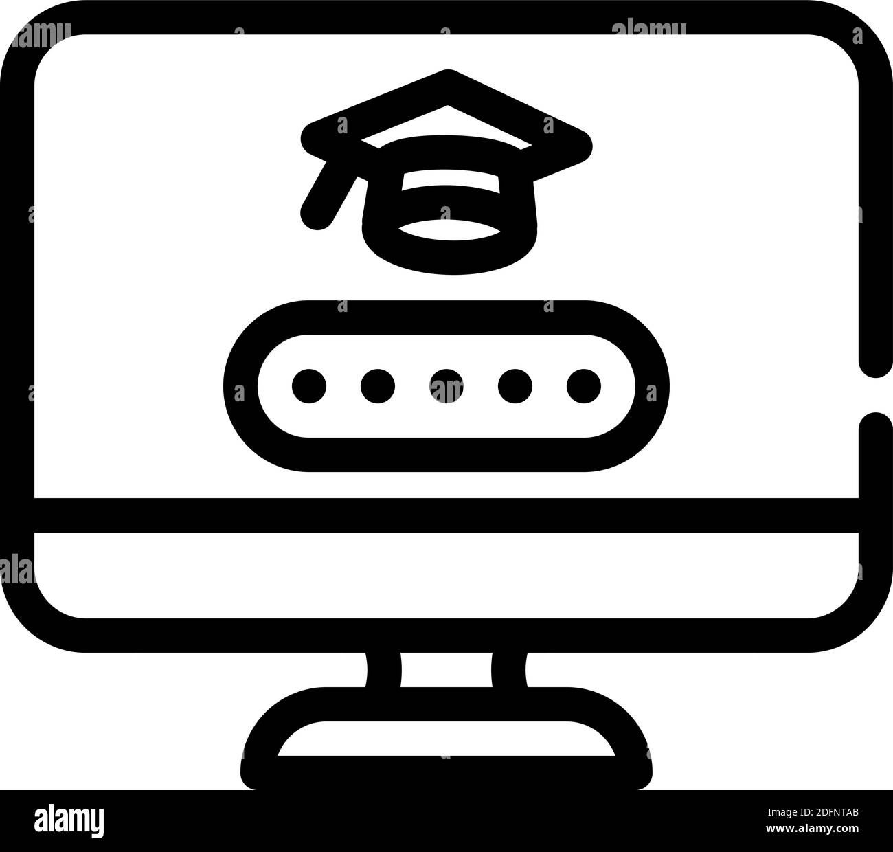 access password for online education cabinet line icon vector ...