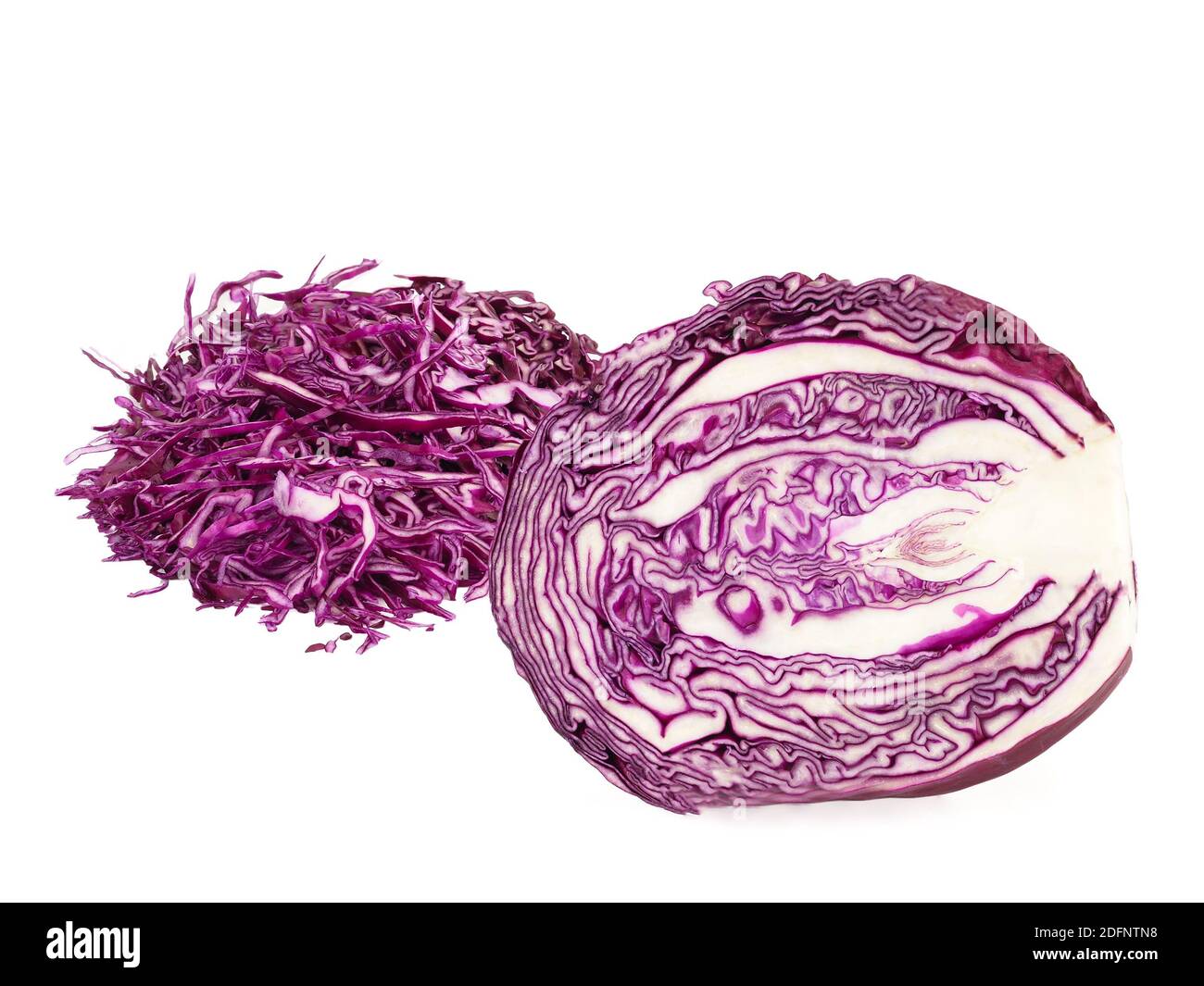 fresh red cabbage on white background Stock Photo - Alamy