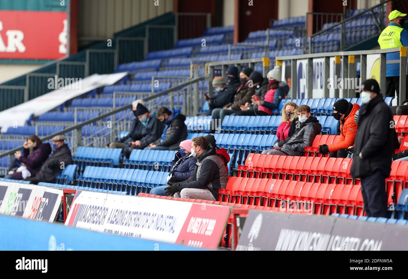 Fans take their seats in the stands before the Scottish Premiership ...