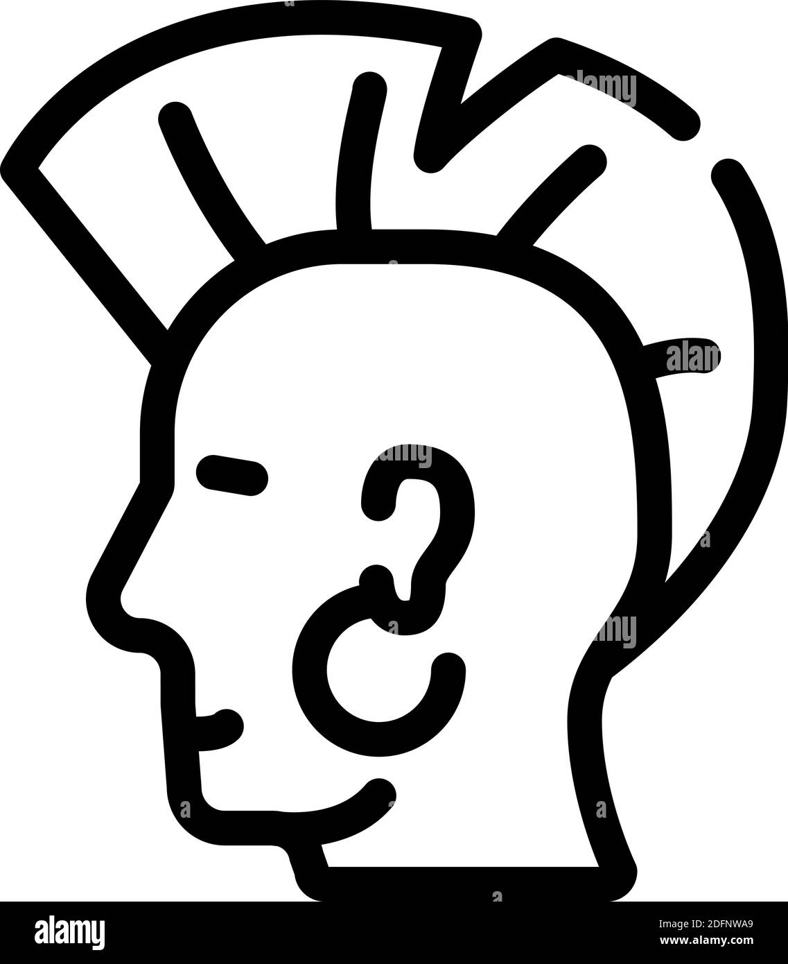 punk with mohawk line icon vector illustration Stock Vector Image & Art ...