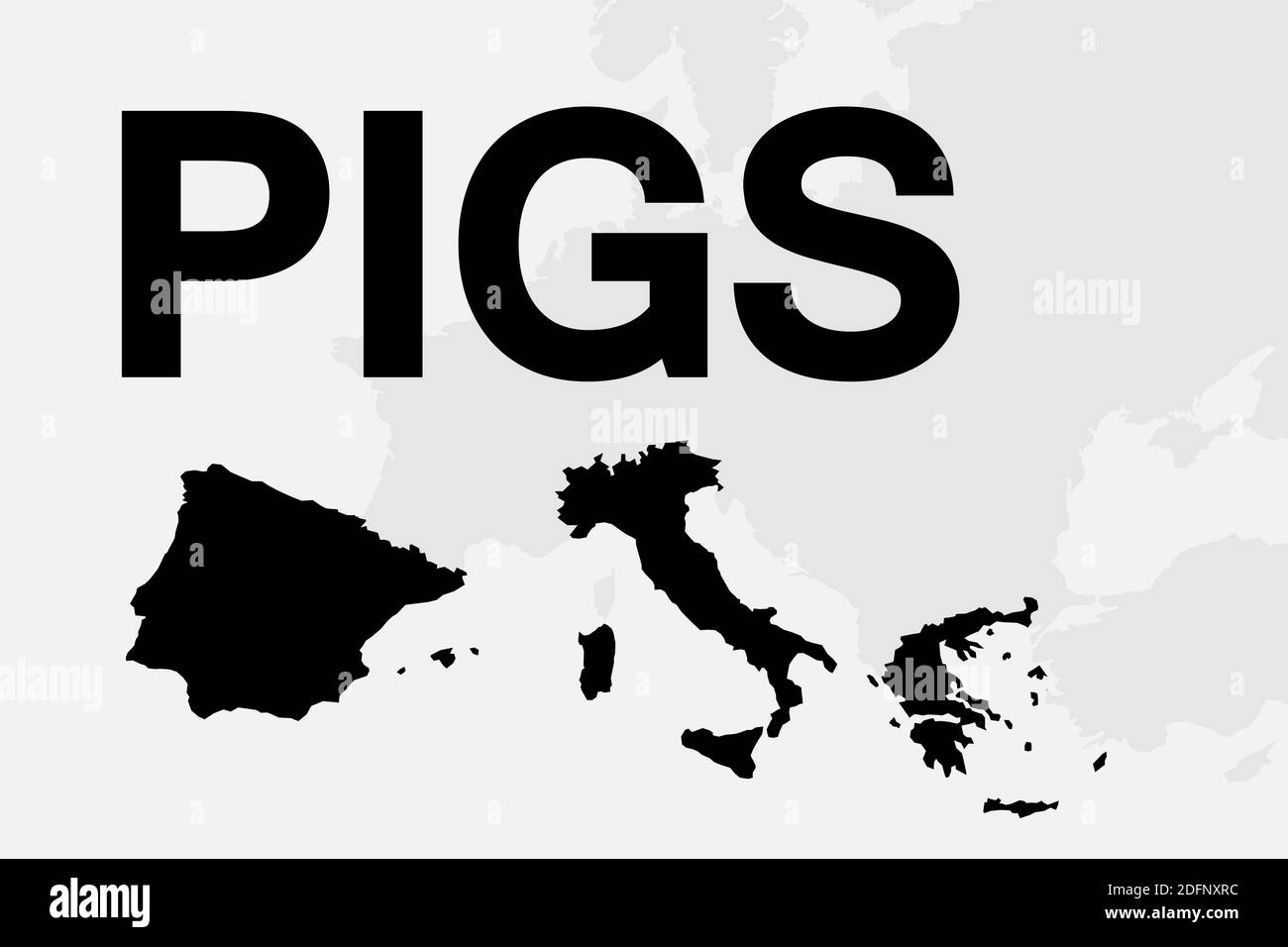 PIGS - Portugal, Italy, Greece and Spain. Negative labeling of the EU ...