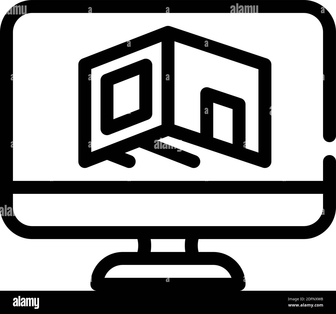 design room computer program line icon vector illustration Stock Vector ...