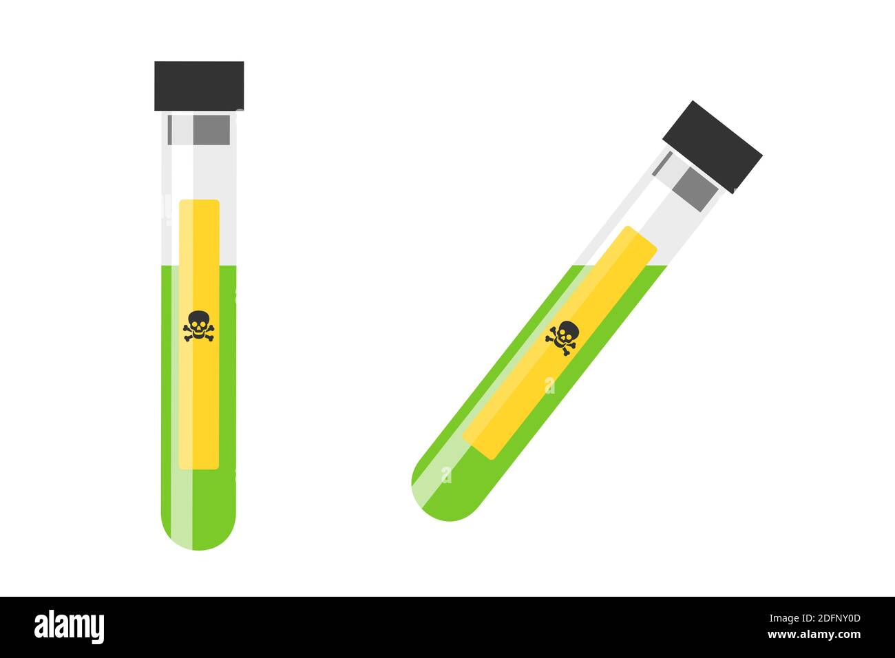 Test tube with dangerous and toxic liquid. Symbol is warning about ...