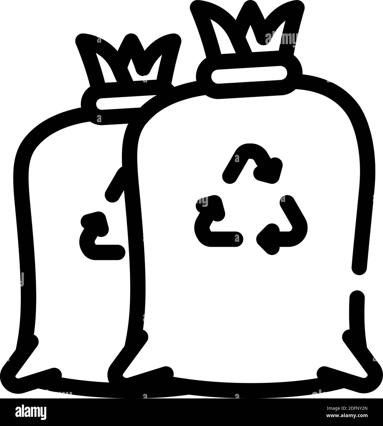 garbage bags line icon vector illustration black Stock Vector Image ...