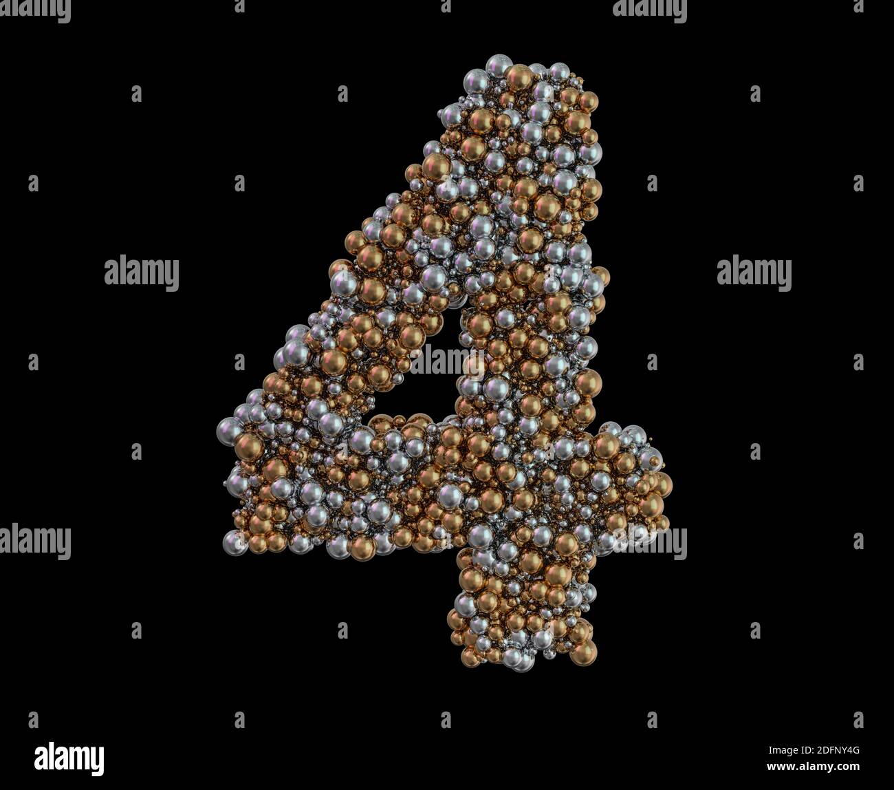 Light gold digit four on the background. 3D rendering Stock Photo - Alamy