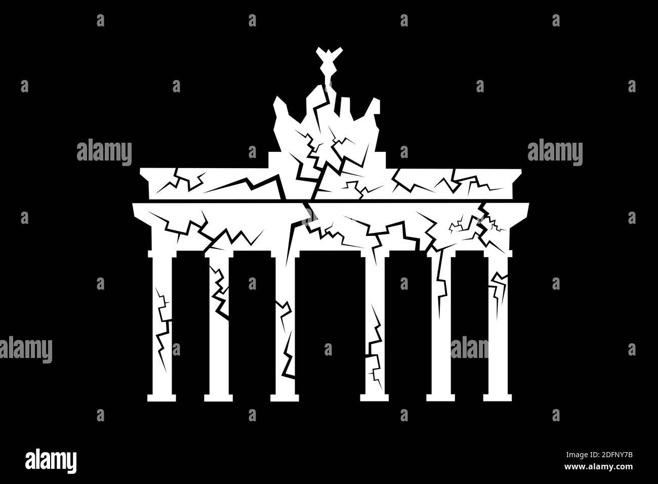 Brandenburg Gate with cracks - - decline, decay, problems and failure ...