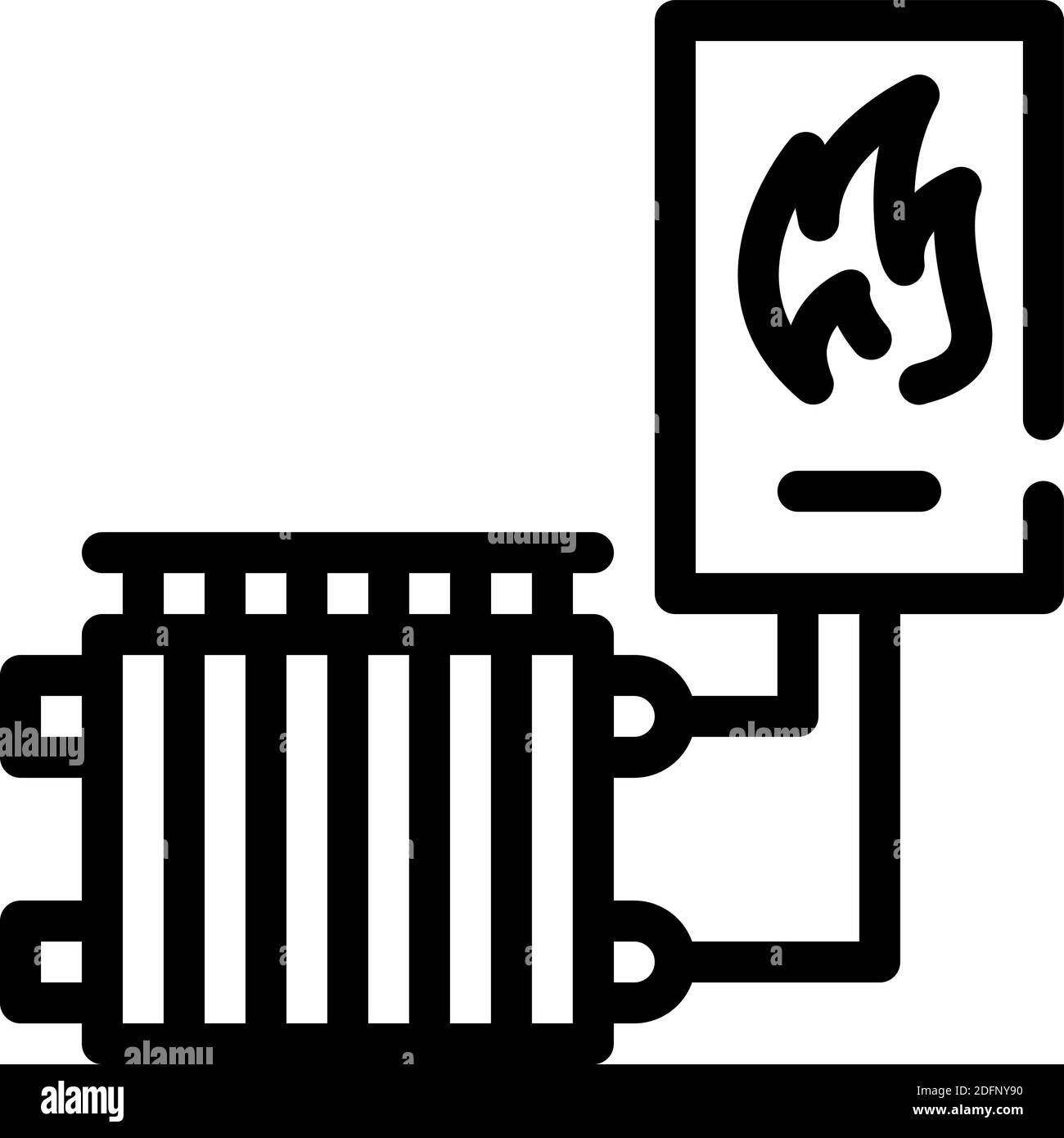 heating system line icon vector illustration black Stock Vector Image ...
