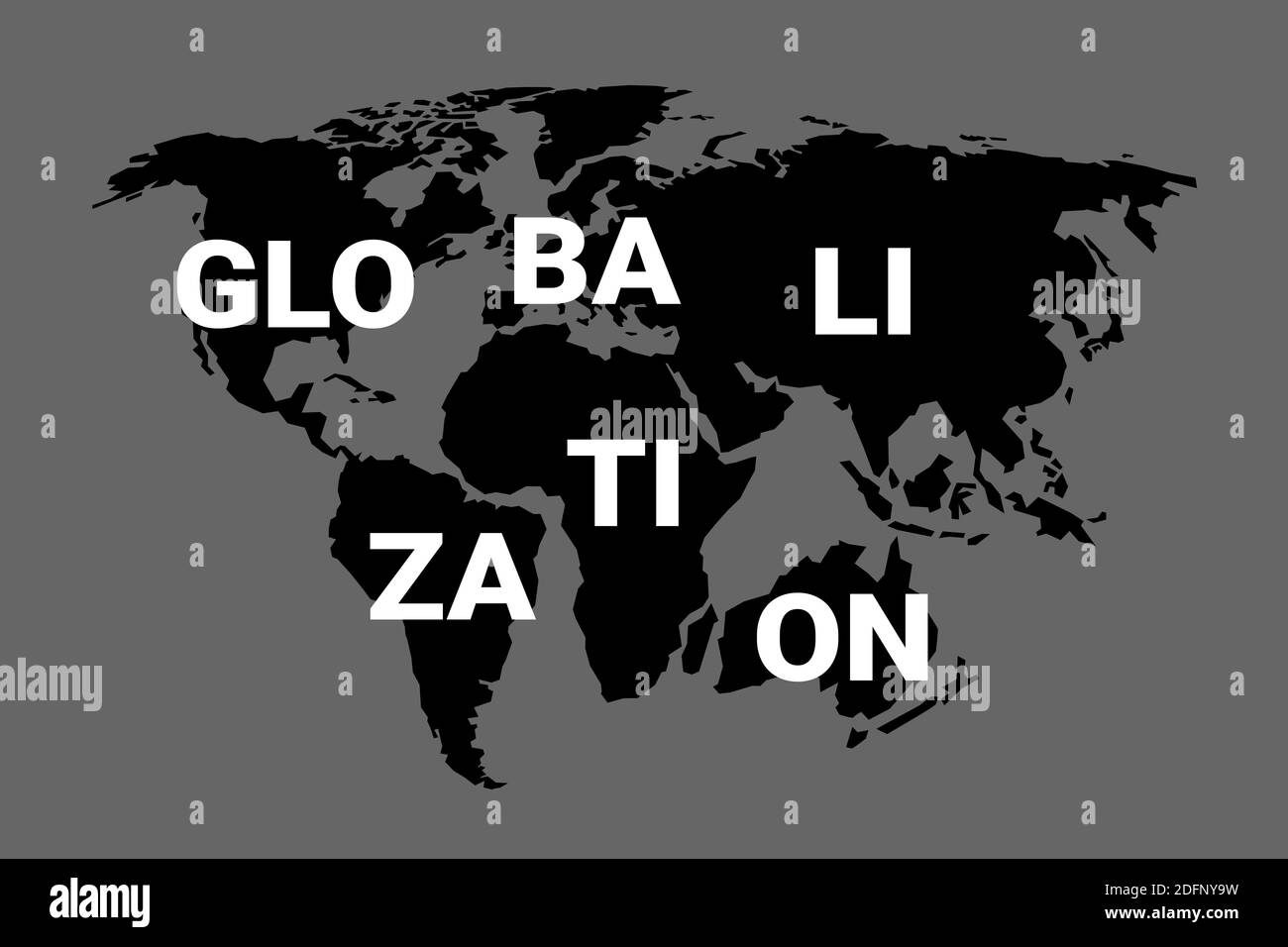 Globalisation text Black and White Stock Photos & Images - Alamy