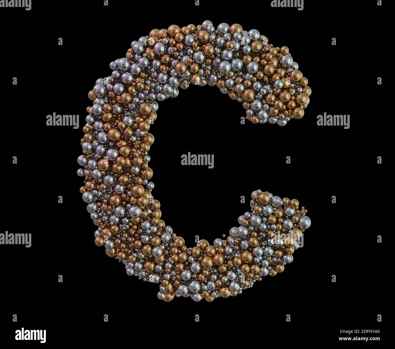 Light gold letter C on the background. 3D rendering Stock Photo - Alamy