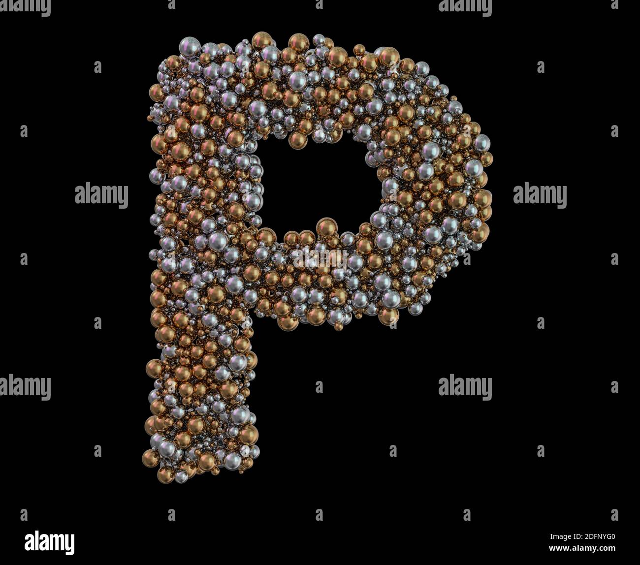 Light gold letter P on the background. 3D rendering Stock Photo - Alamy