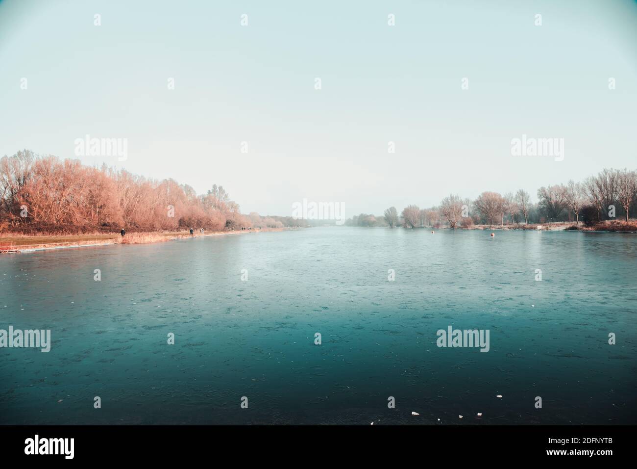 Frozen Rowing Lake Peterborough Stock Photo - Alamy