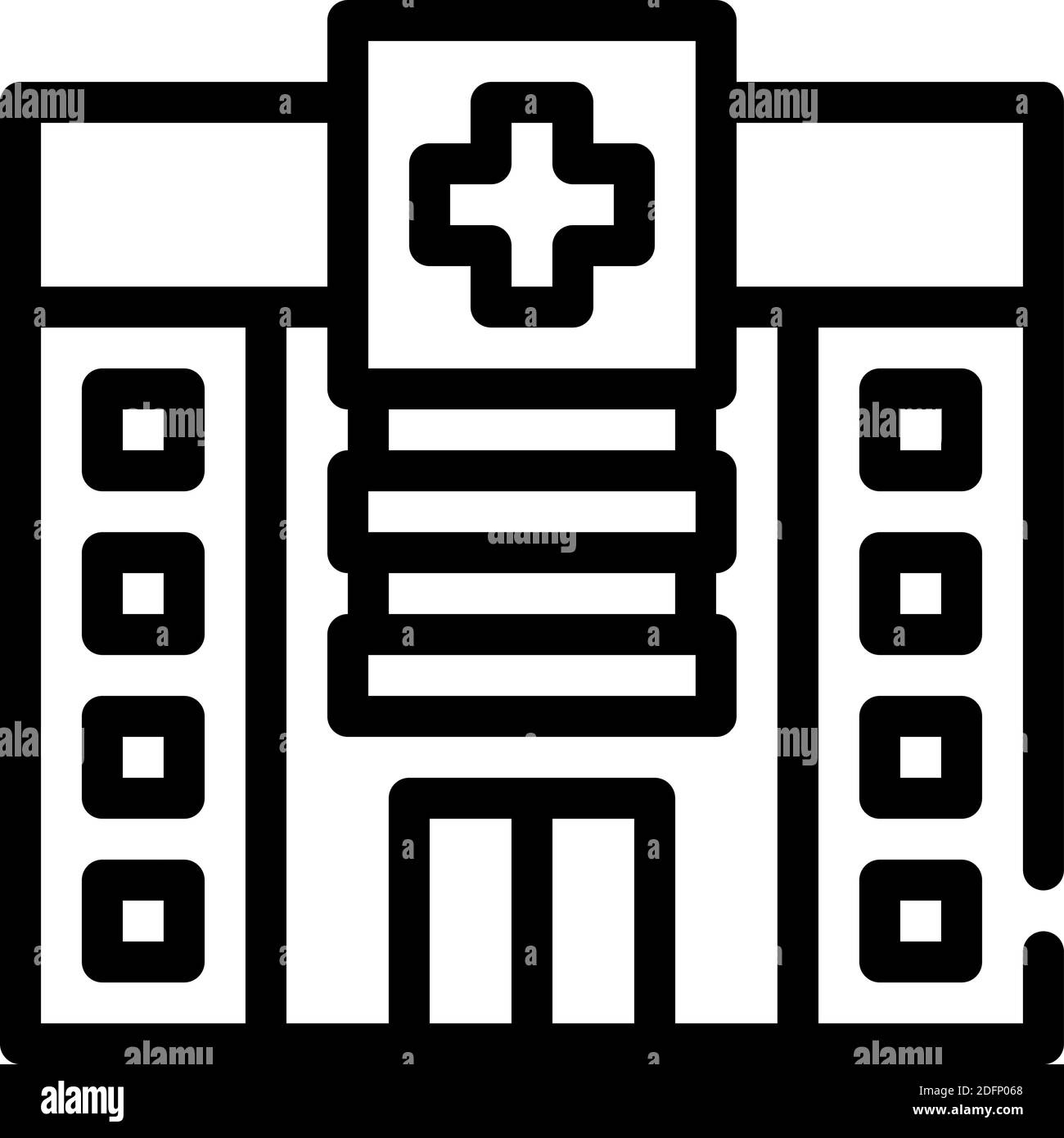 hospital building line icon vector illustration black Stock Vector ...