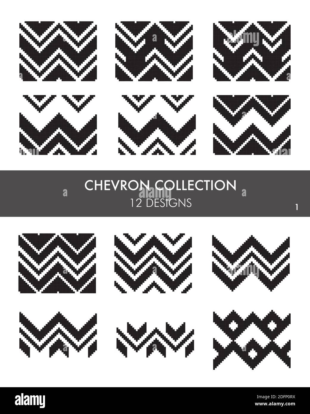 Chevron seamless pattern collection includes 12 designs swatches for ...