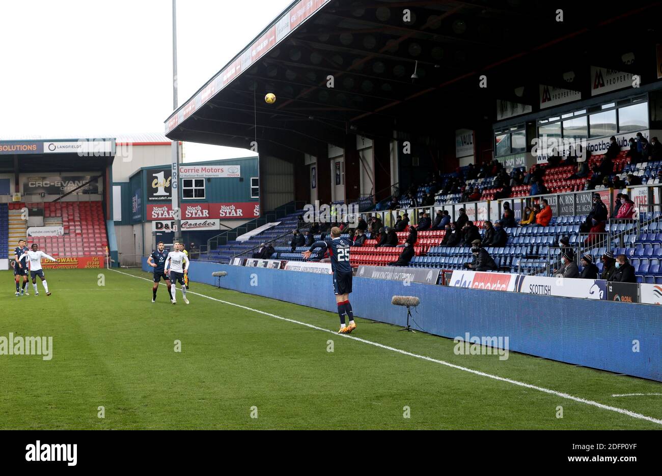 Fans watch the action from the stands during the Scottish Premiership ...