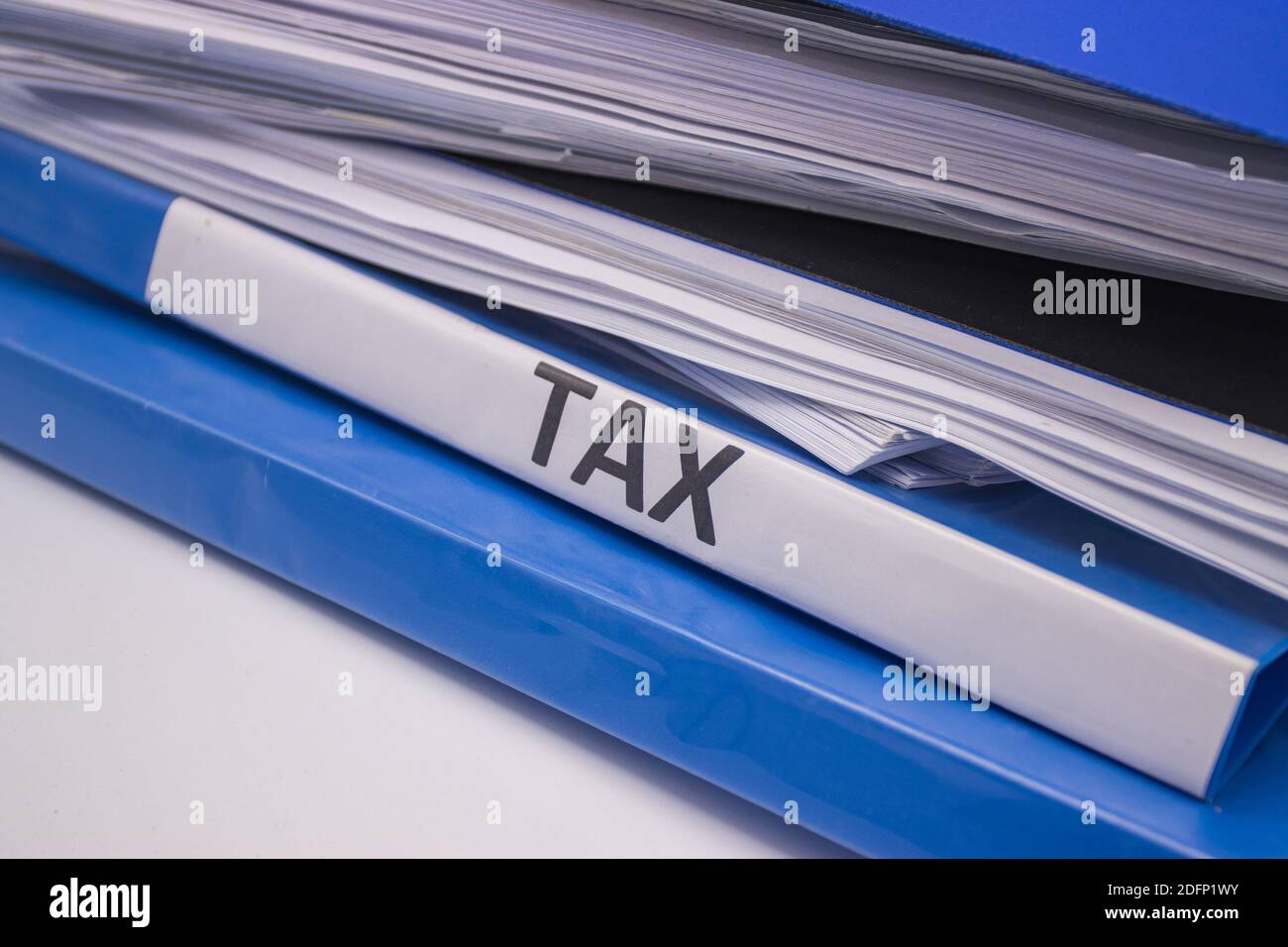 Folder Tax documents and paper files concept Annual tax payment Stock ...