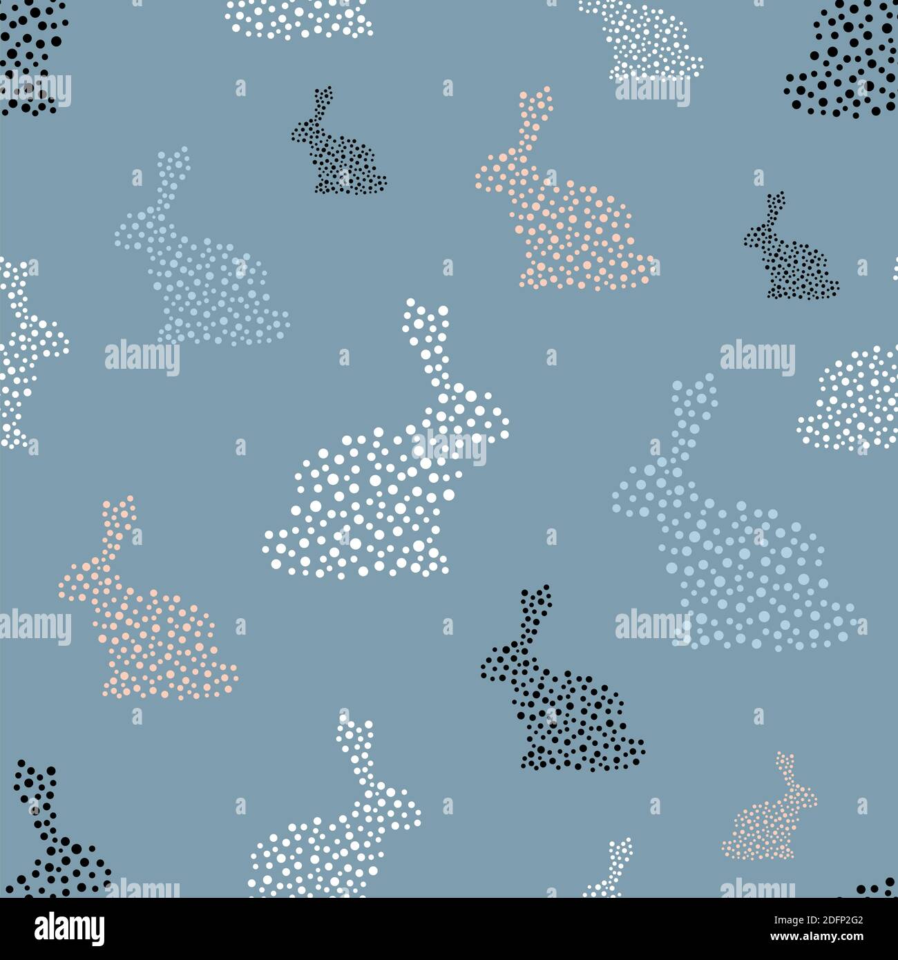 Seamless pattern with hares. Graphic design for paper, textile print ...
