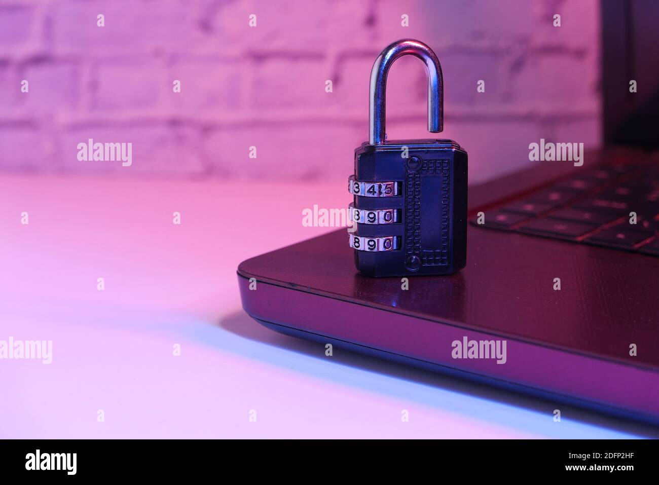 internet safety concept with padlocked on computer keyboard Stock Photo ...